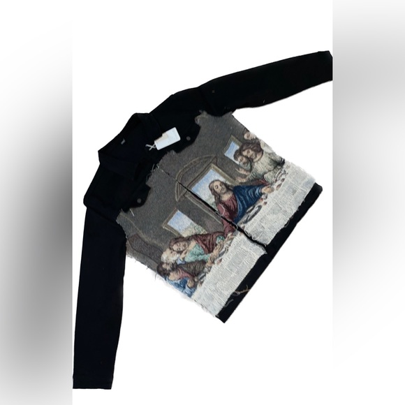 Jackets & Coats | Mens Last Supper Tapestry Denim Trucker Jacket Size ...